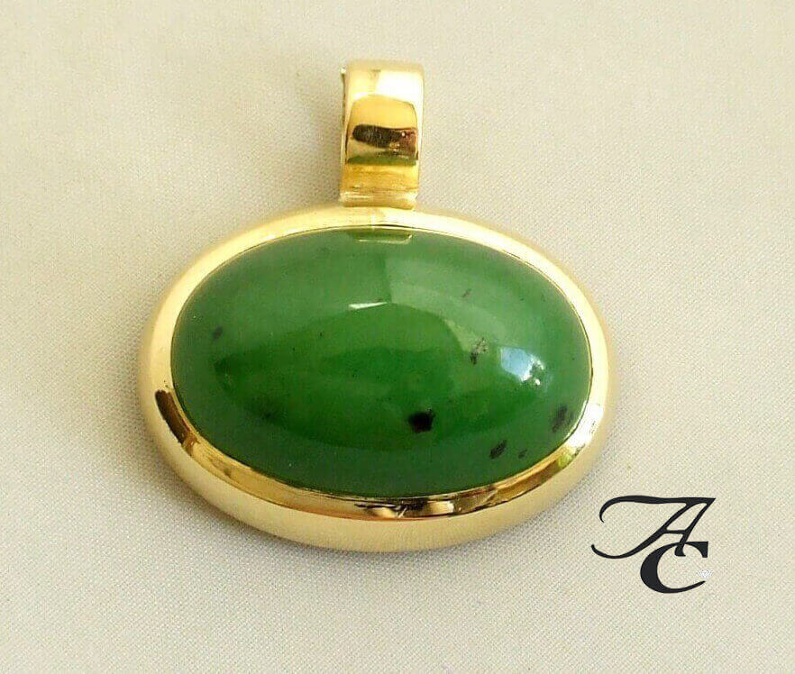 18 karaat geel gouden hanger met jade | Hanger kopen?